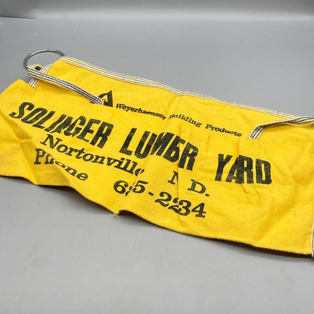 Vintage Weyerhaeuser Solinger Lumber Service Apron, Yellow Advertising ...