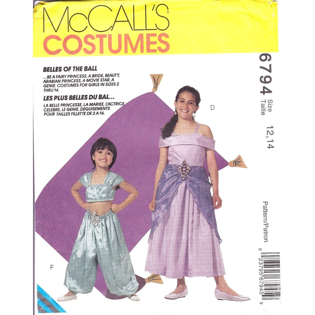 UNCUT Vintage Sewing PATTERN Mccalls 6794, Girls Halloween Costumes ...