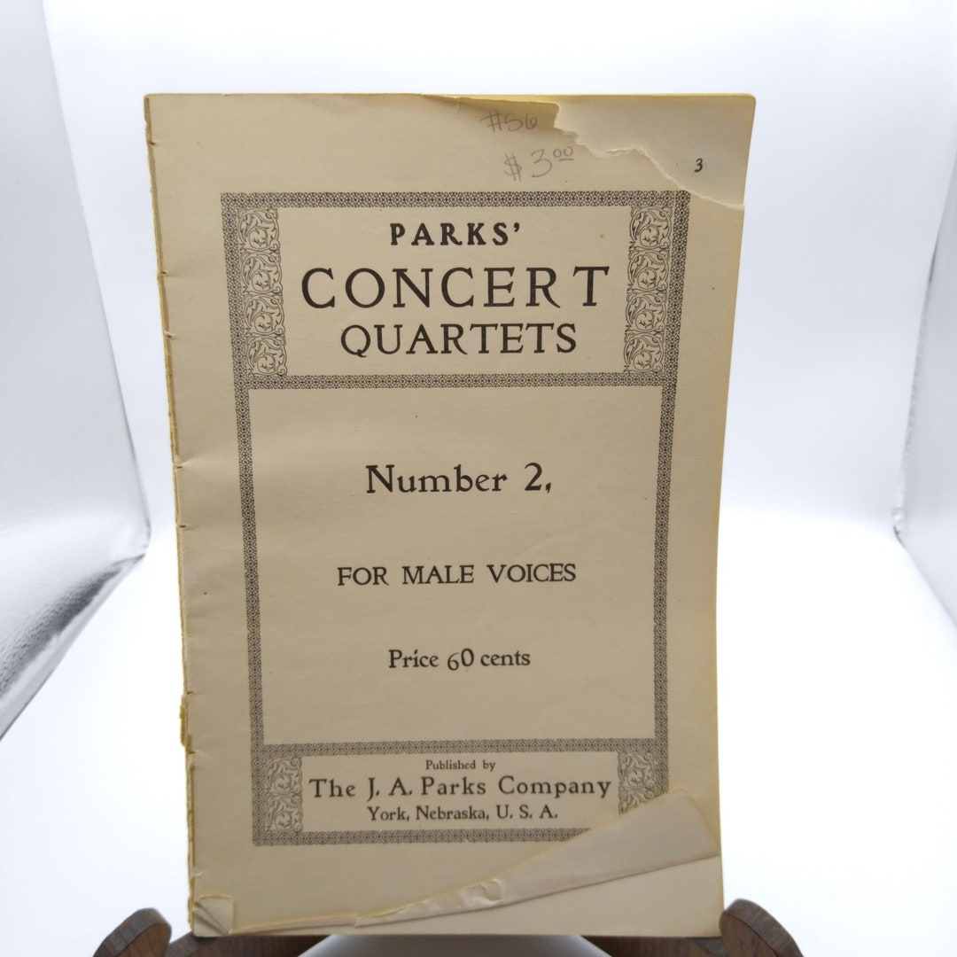 Antique Sheet Music, Parks Concert Quartets Number 2 for Male Voices ...