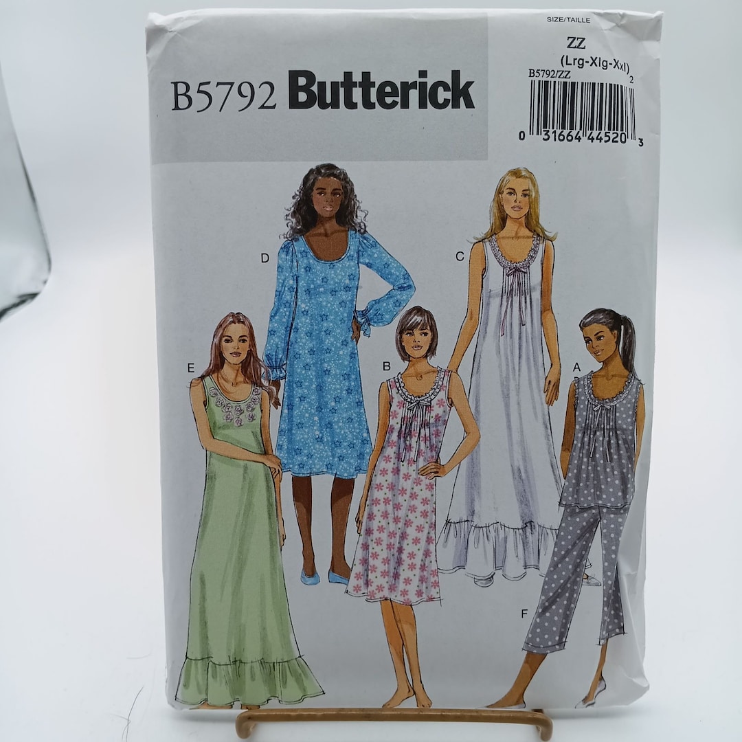 Butterick B5792 Misses' Sleepwear Pattern ZZ L/xl/xxl 5 Styles UNCUT - Etsy