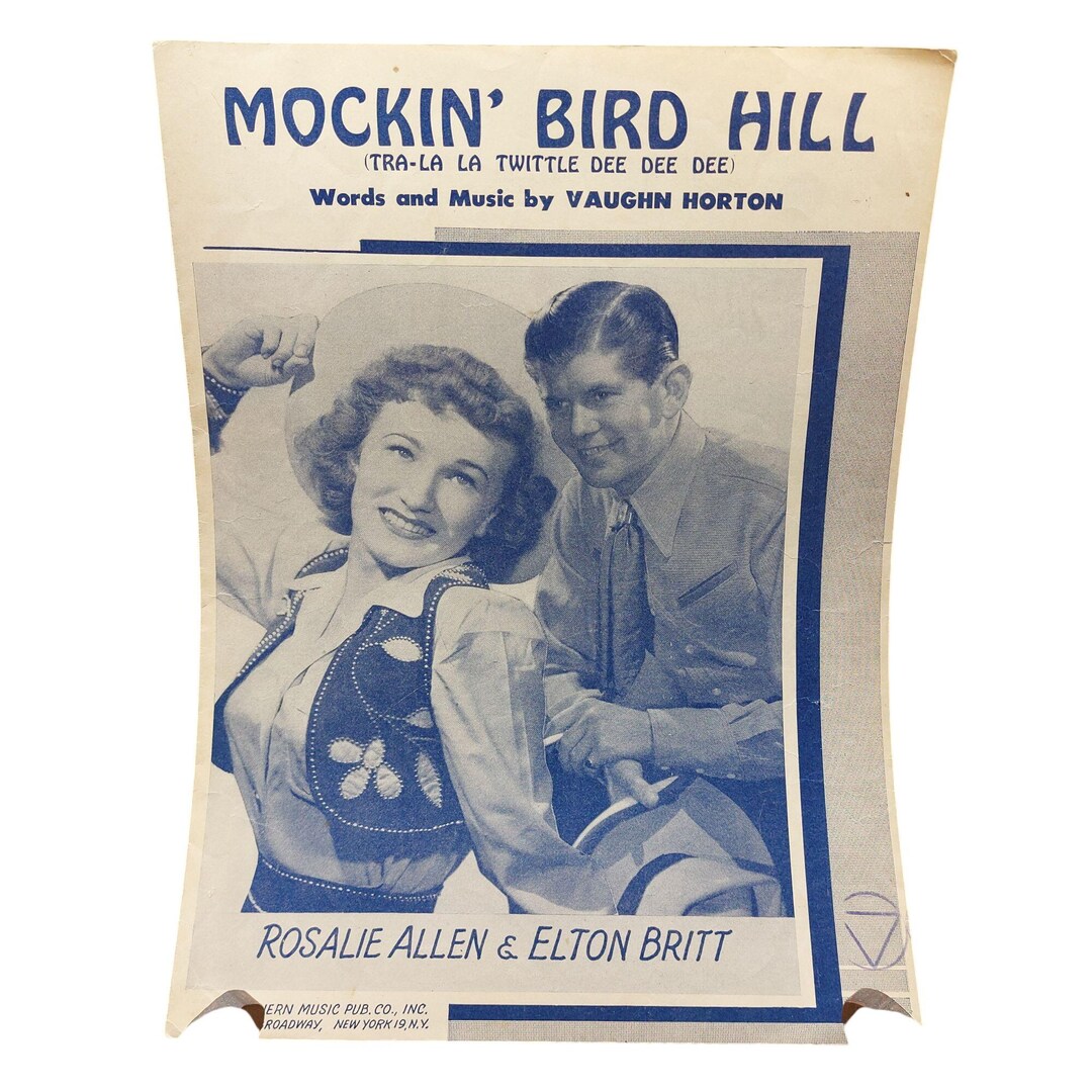 Vintage 1940s "mockin Bird Hill" Sheet Music by Vaughn Horton With ...