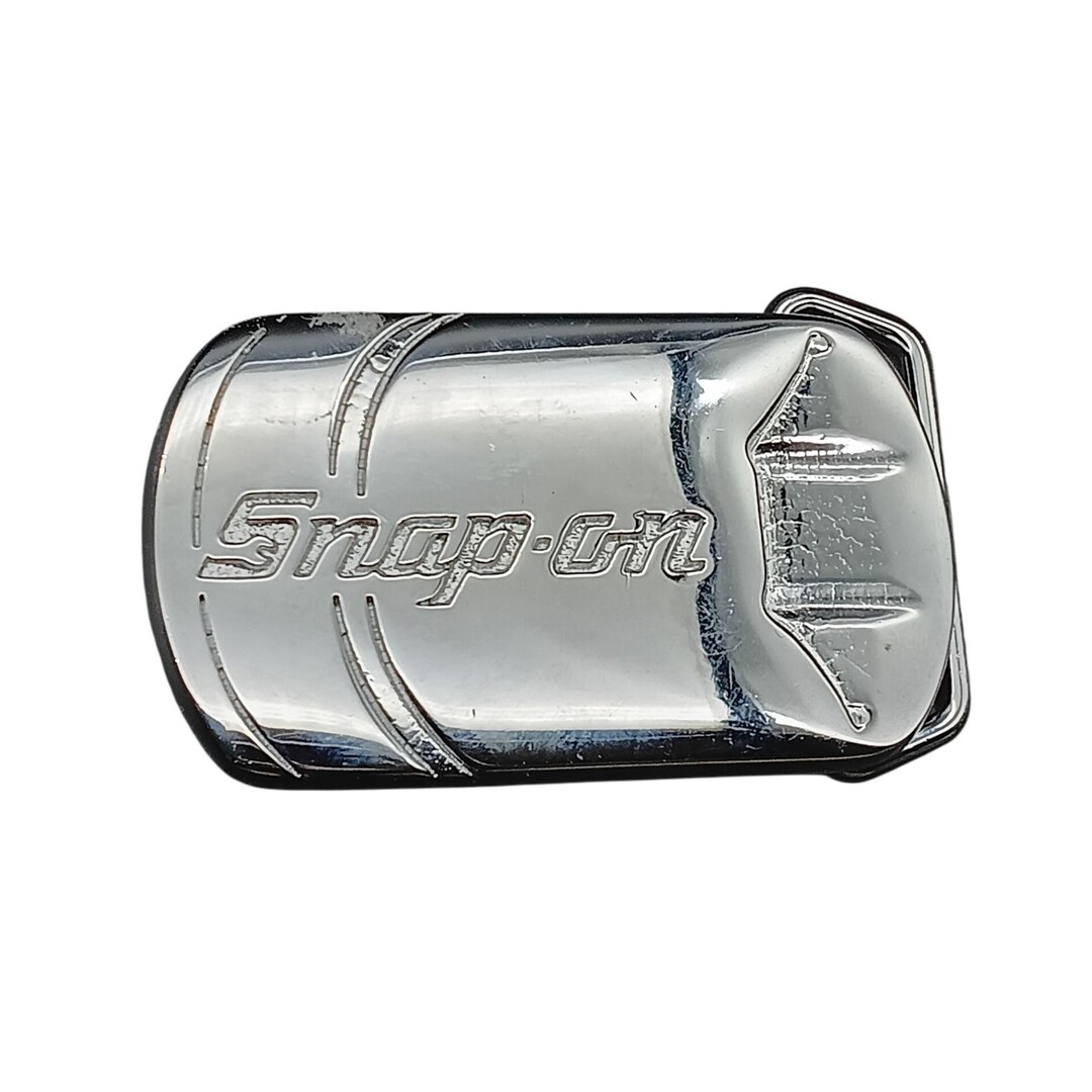 Vintage Snap-on Belt Buckle Chrome on Solid Brass Made in USA - Etsy