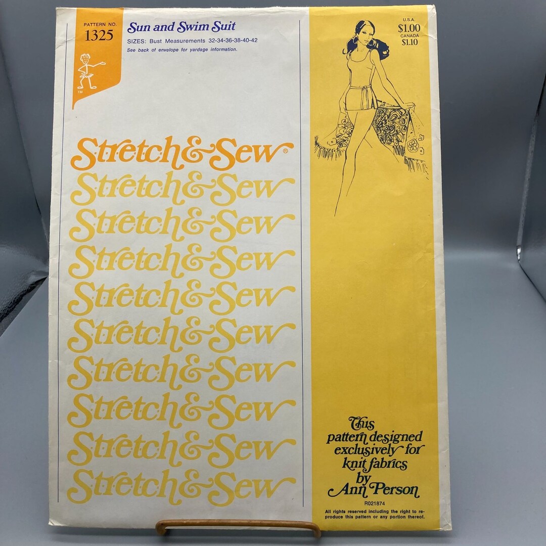 UNCUT Vintage Sewing PATTERN Stretch and Sew 1325 by Ann Person, Ladies ...