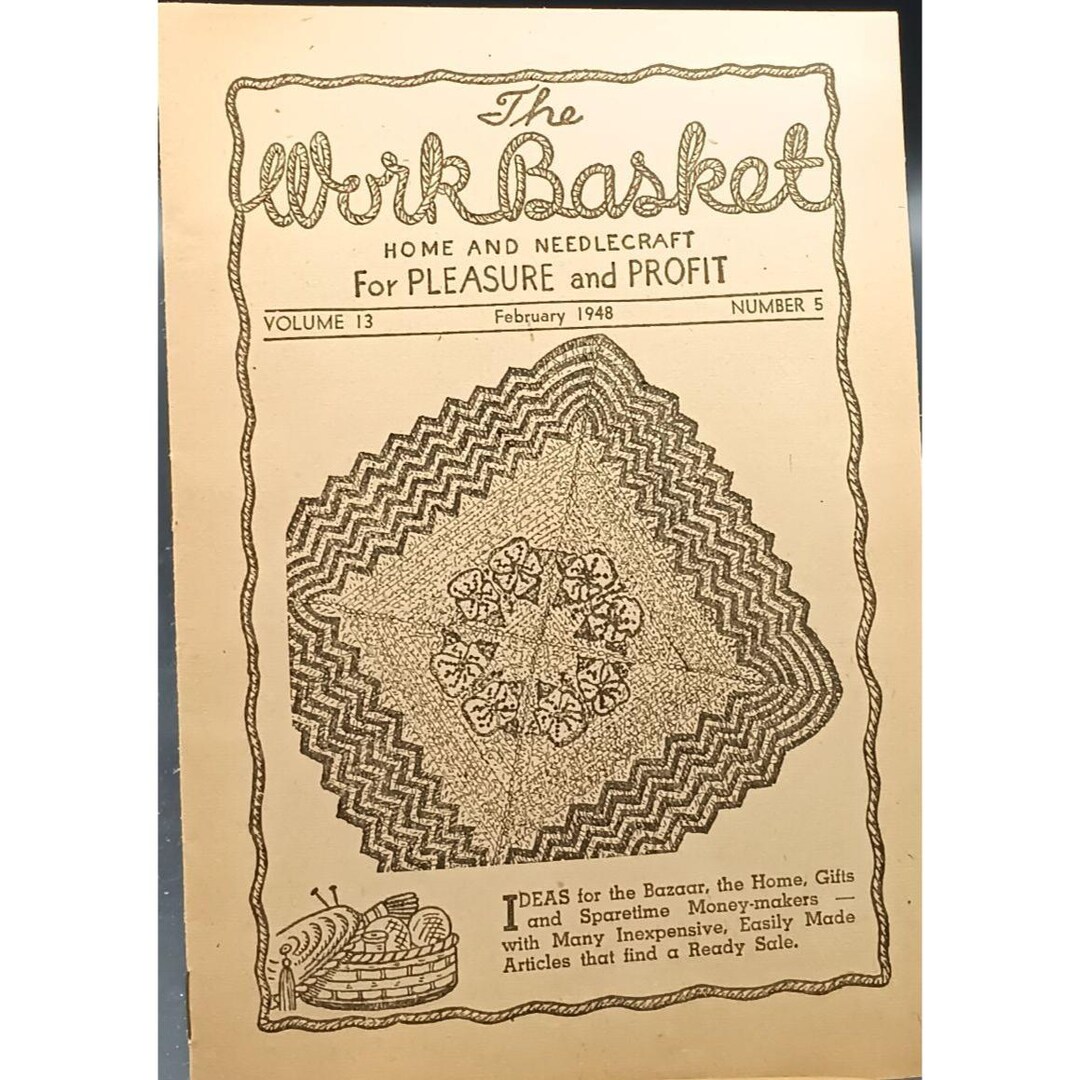 Vintage February 1948 the Workbasket Magazine Home & Needlecraft Vol 13 ...