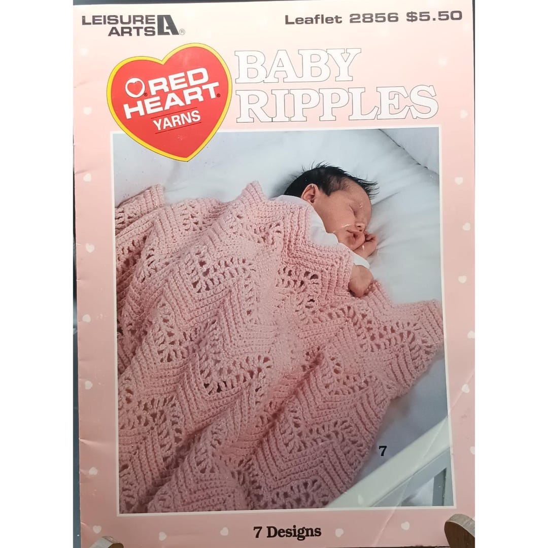 Leisure Arts Baby Ripples Crochet Pattern Booklet Red Heart Yarns 7 ...