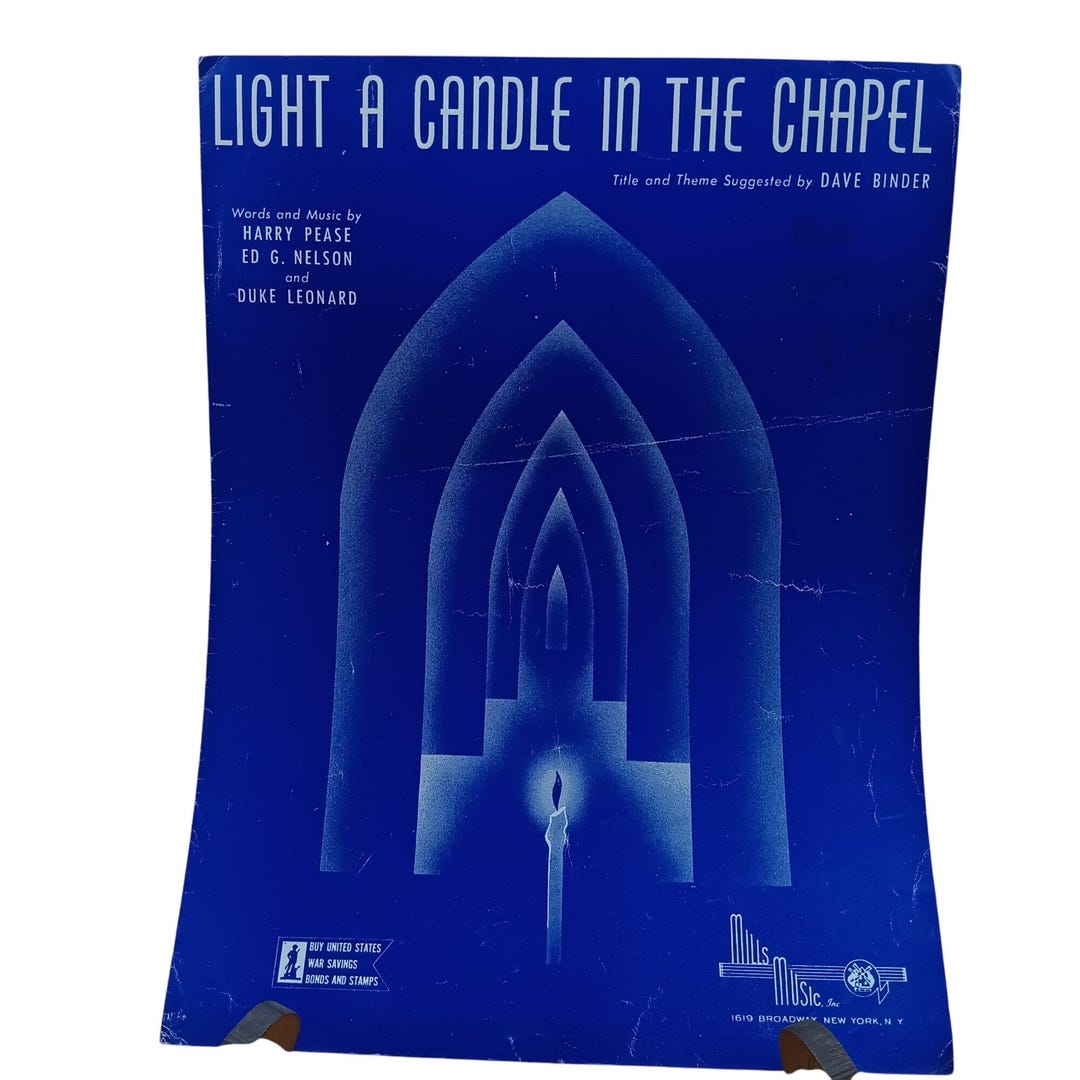 Light A Candle in the Chapel Sheet Music by Dave Binder - Etsy