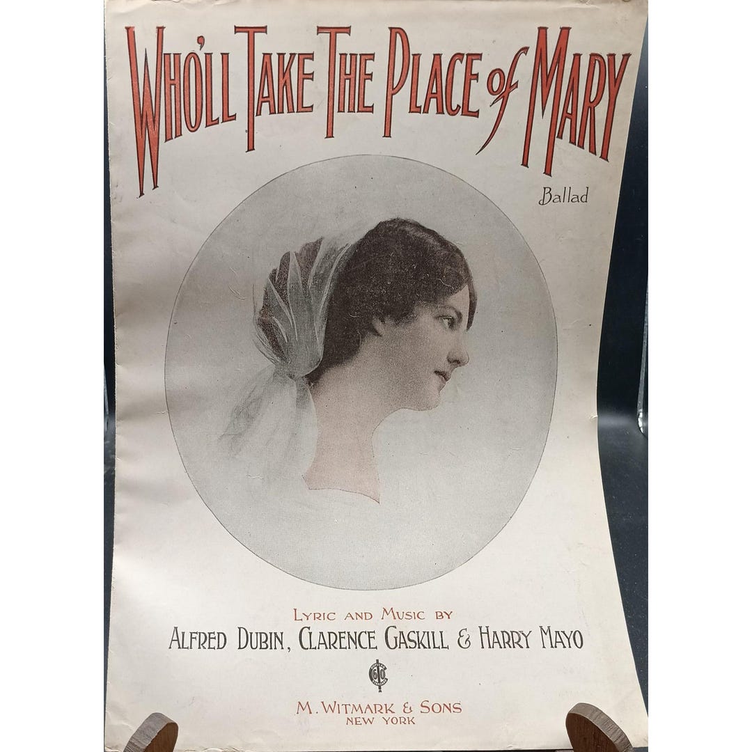 Wholl Take the Place of Mary 1910s Sheet Music by Alfred Dubin - Etsy
