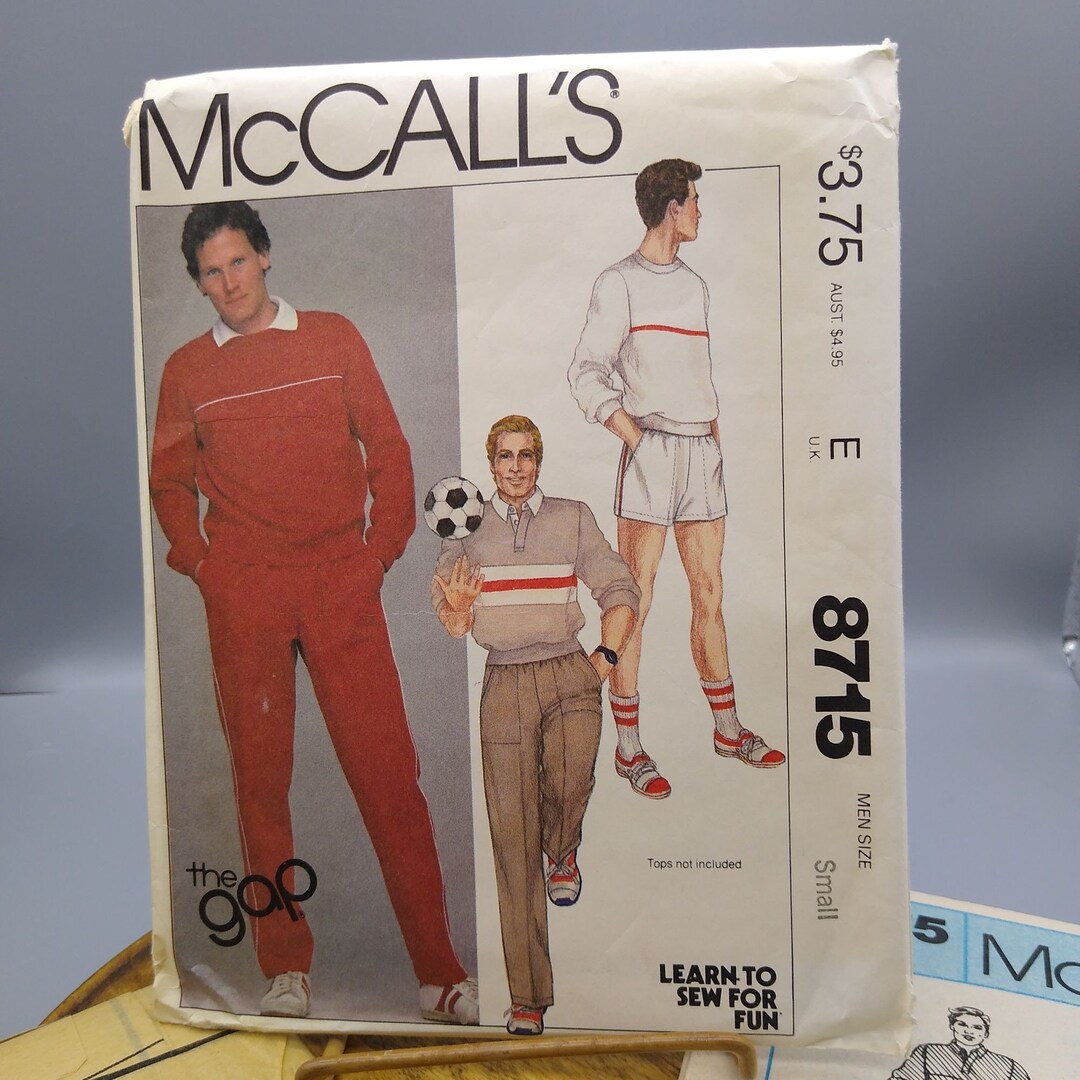 Vintage Sewing PATTERN Mccalls 8715, the Gap 1983 Mens Pants or Shorts ...