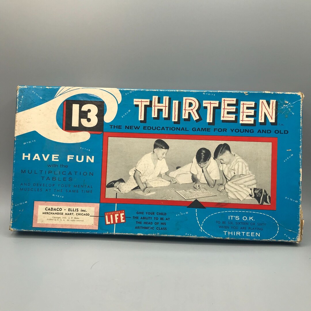 Cadaco Ellis Educational Vintage Game, 13 Number 220, 1955, Thirteen ...