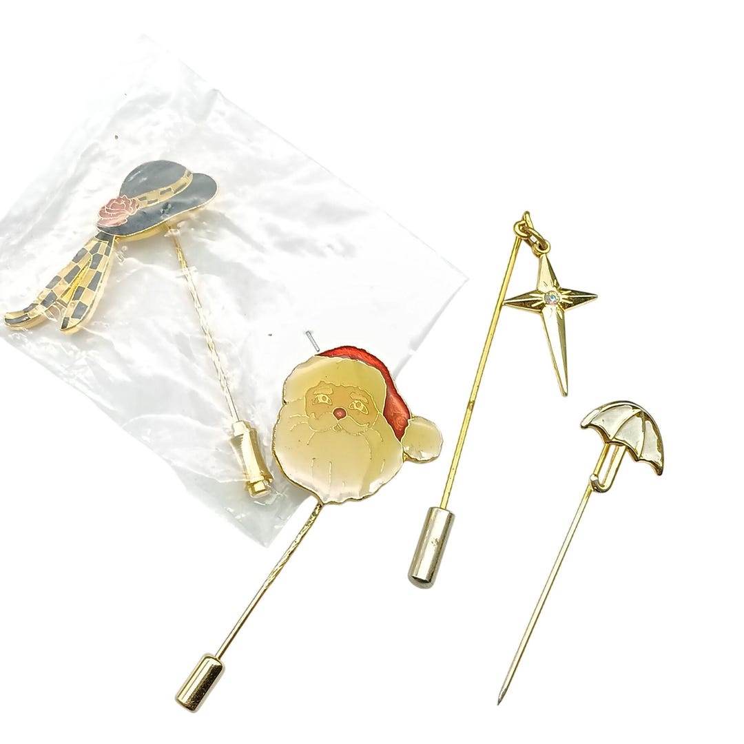 Vintage Stick Pin Lot, Bundle of Hat Pin and Stick Pins, Lapel or Scarf ...