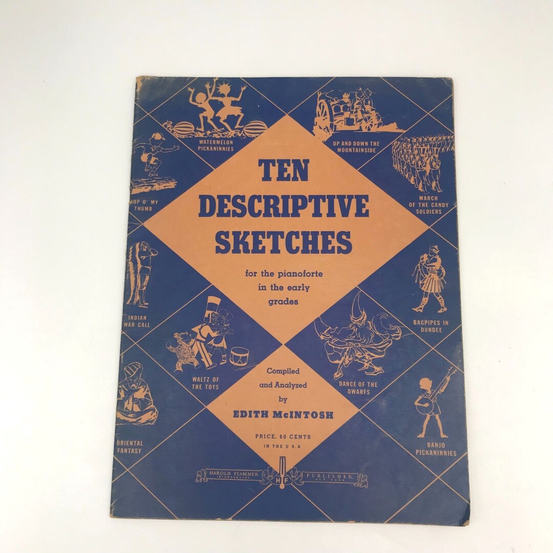 Vintage Sheet Music, Ten Descriptive Sketches for the Pianoforte in the ...