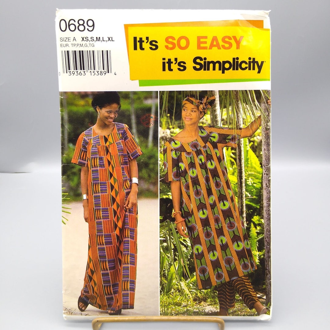 UNCUT Vintage Sewing PATTERN Simplicity 0689, Misses 1994 Long Dress ...