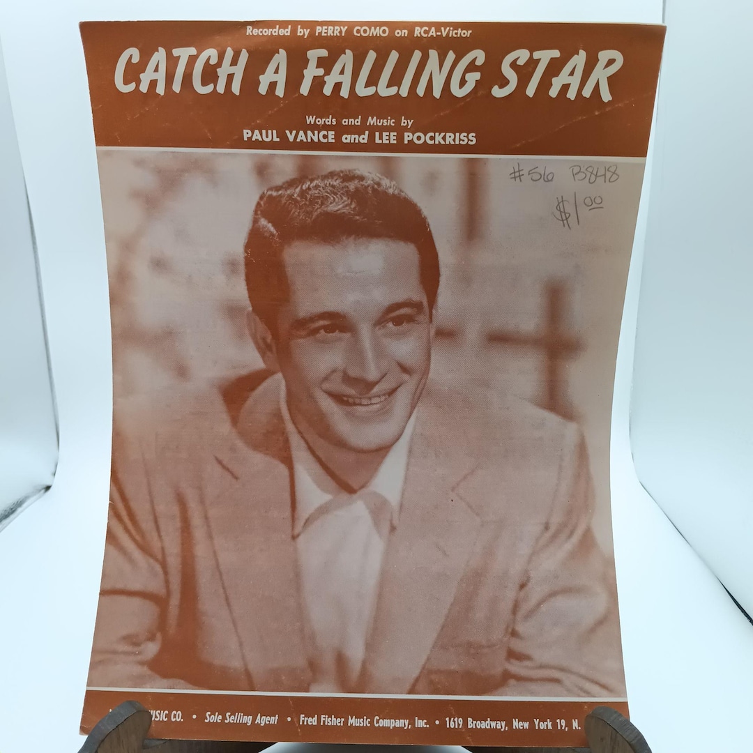 Catch A Falling Star Vintage Sheet Music by Perry Como 1950s Music ...