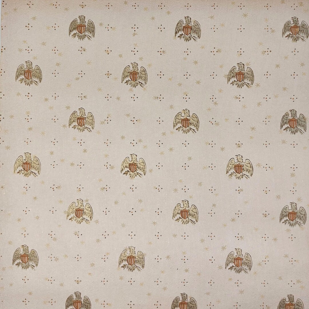 Vintage Patriotic Eagle Textured Glitter Wallpaper Roll – 18″ Wide X ...
