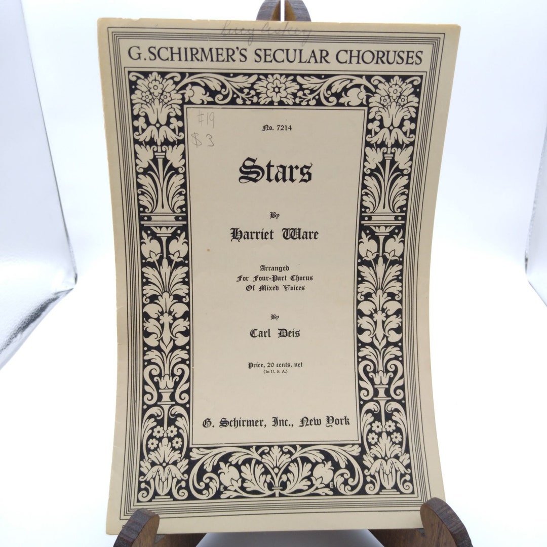 Antique Sheet Music, Stars by Harriet Ware Secular Choruses, Schirmer ...