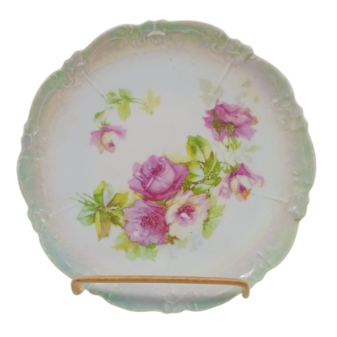 Antique Hand-painted Floral Porcelain Plate - Etsy