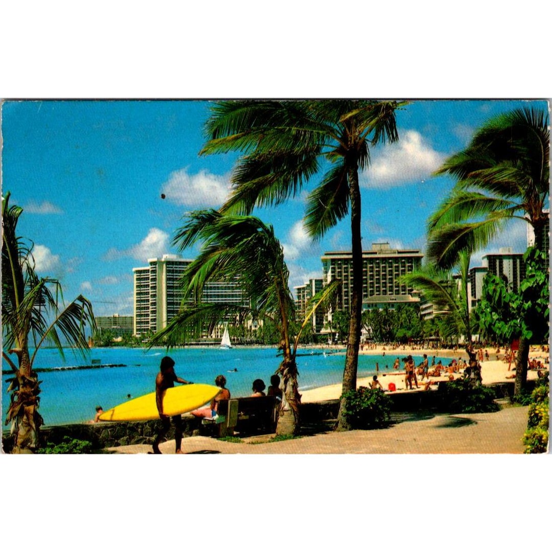Vintage Waikiki Beach Postcard by Worldwide Distributors - Etsy