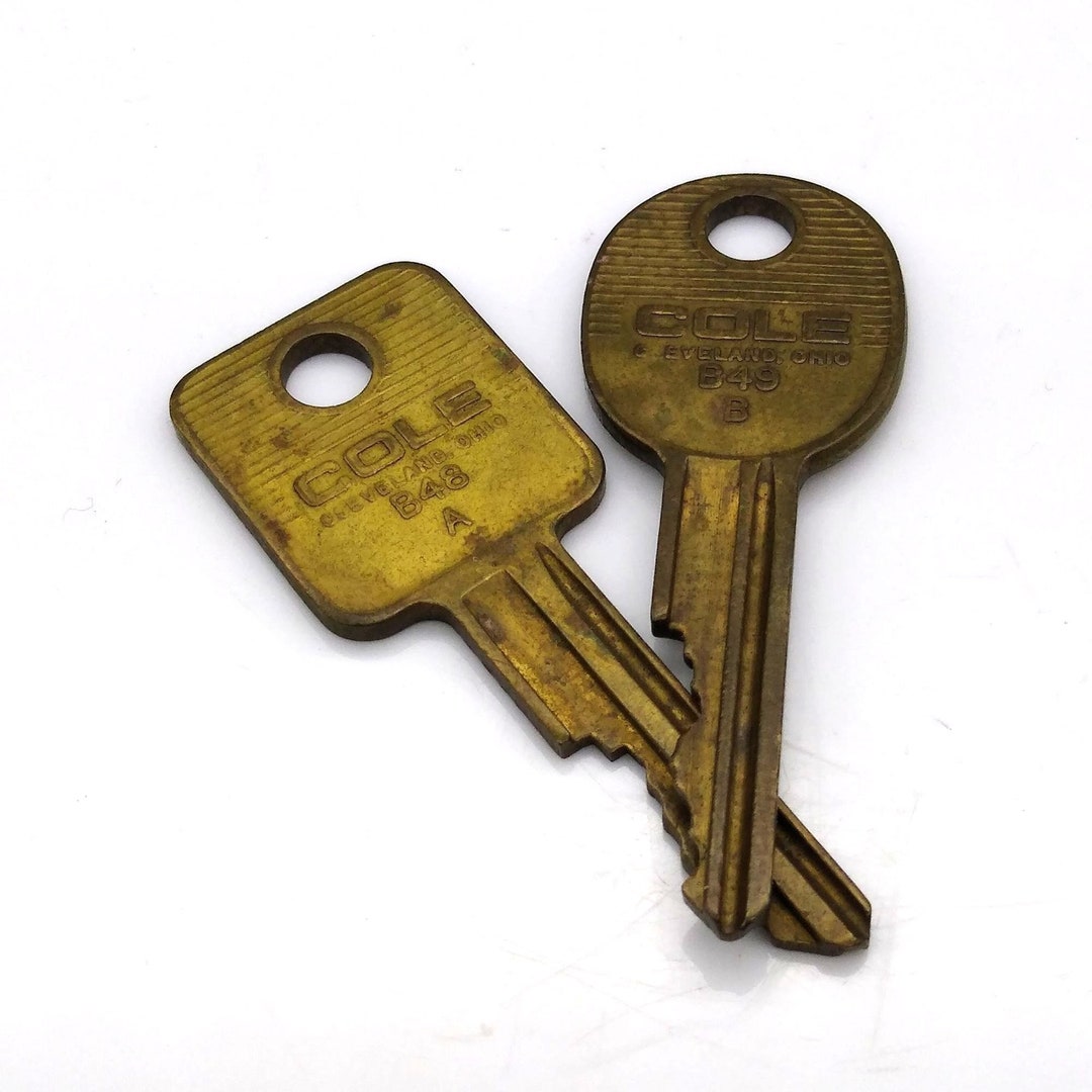 Vintage Brass National Key COLE B49 B48 PAIR - Etsy