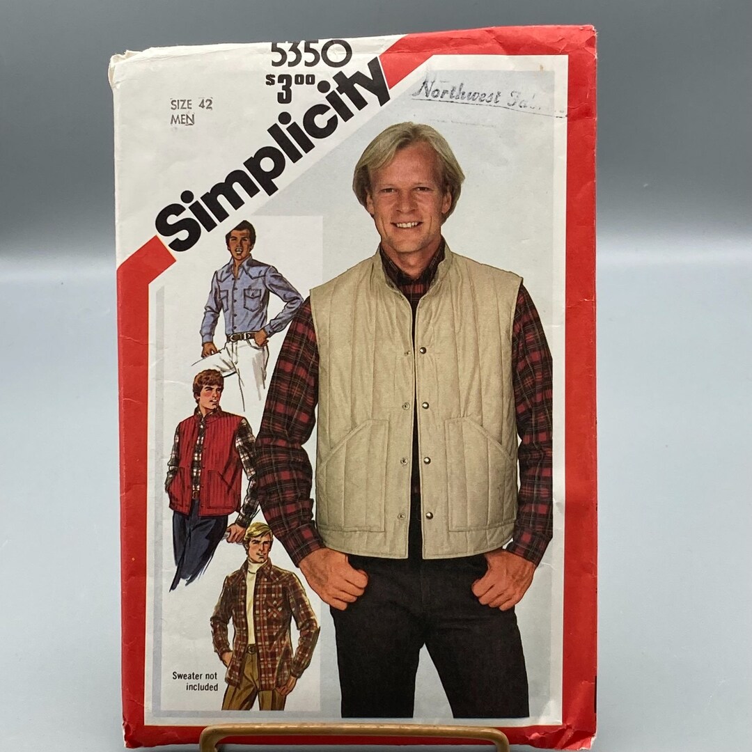 UNCUT Vintage Sewing PATTERN Simplicity 5350, Mens 1981 Shirt and ...
