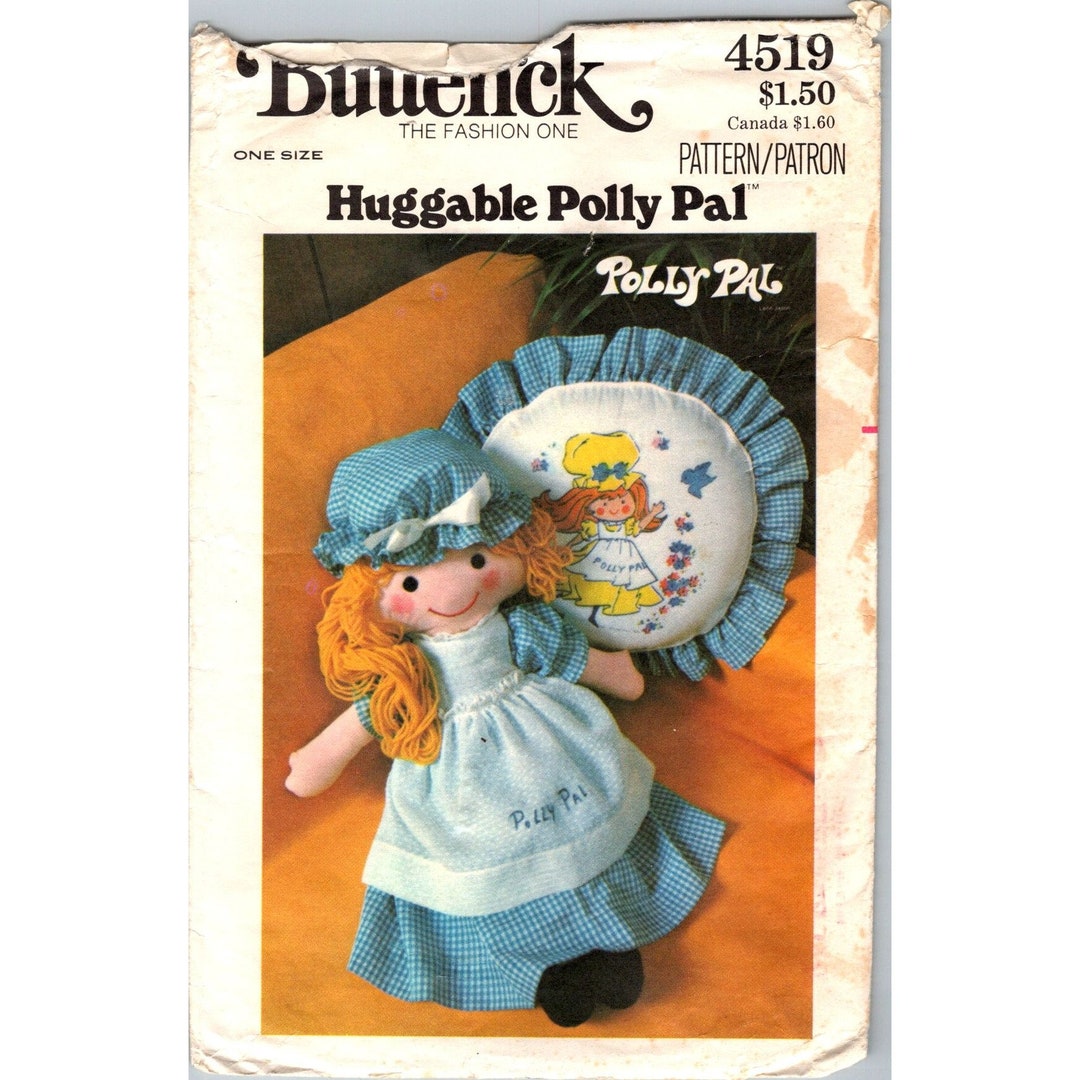 Vintage Craft Sewing PATTERN Butterick 4519 Polly Pal Doll With Clothes ...