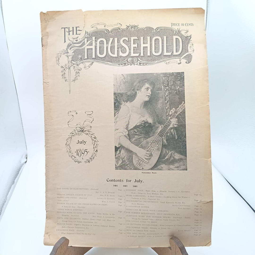 Antique the Household Magazine July 1895 Edition - Etsy