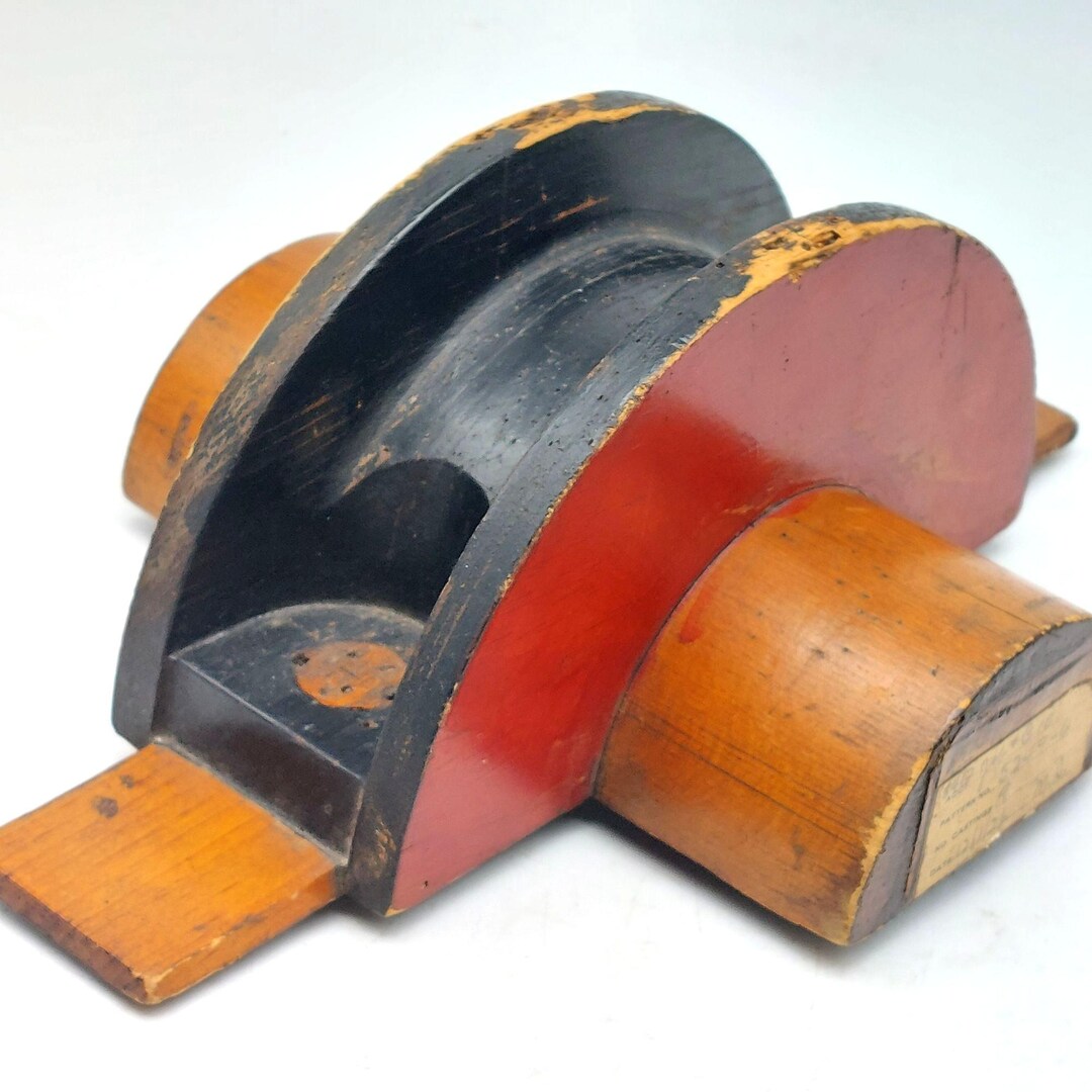 Vintage Wooden Industrial Foundry Pattern Mold Black & Red 1926 ...