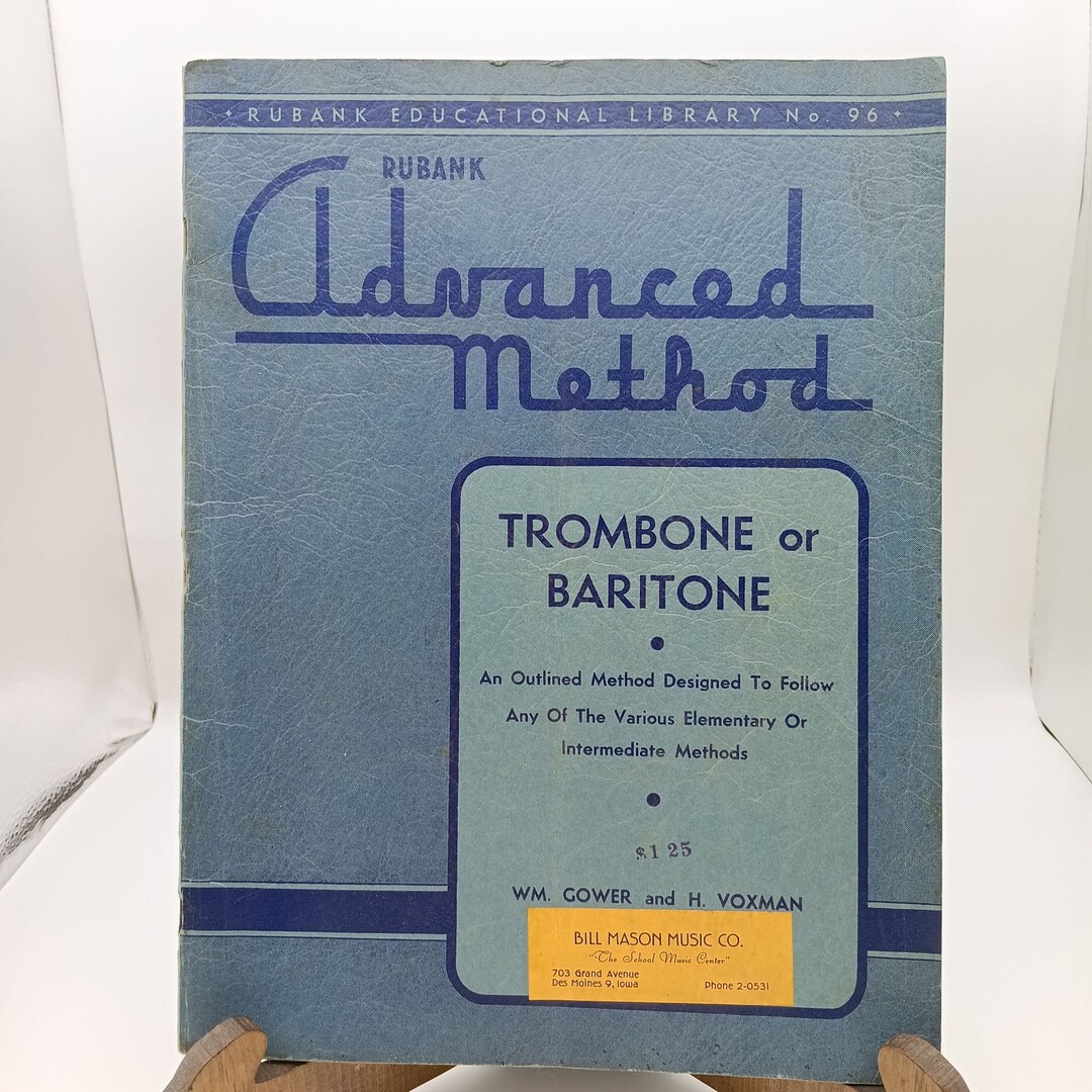 Vintage Sheet Music Rubank Advanced Method for Trombone or Baritone No ...