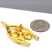 Vintage JJI Good Luck Brooch, Gold Tone Wishbone Pin With Green Diamond ...