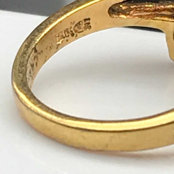 Vintage Ring RSC 18KGE CZ Cocktail Statement Ring wit… - Gem