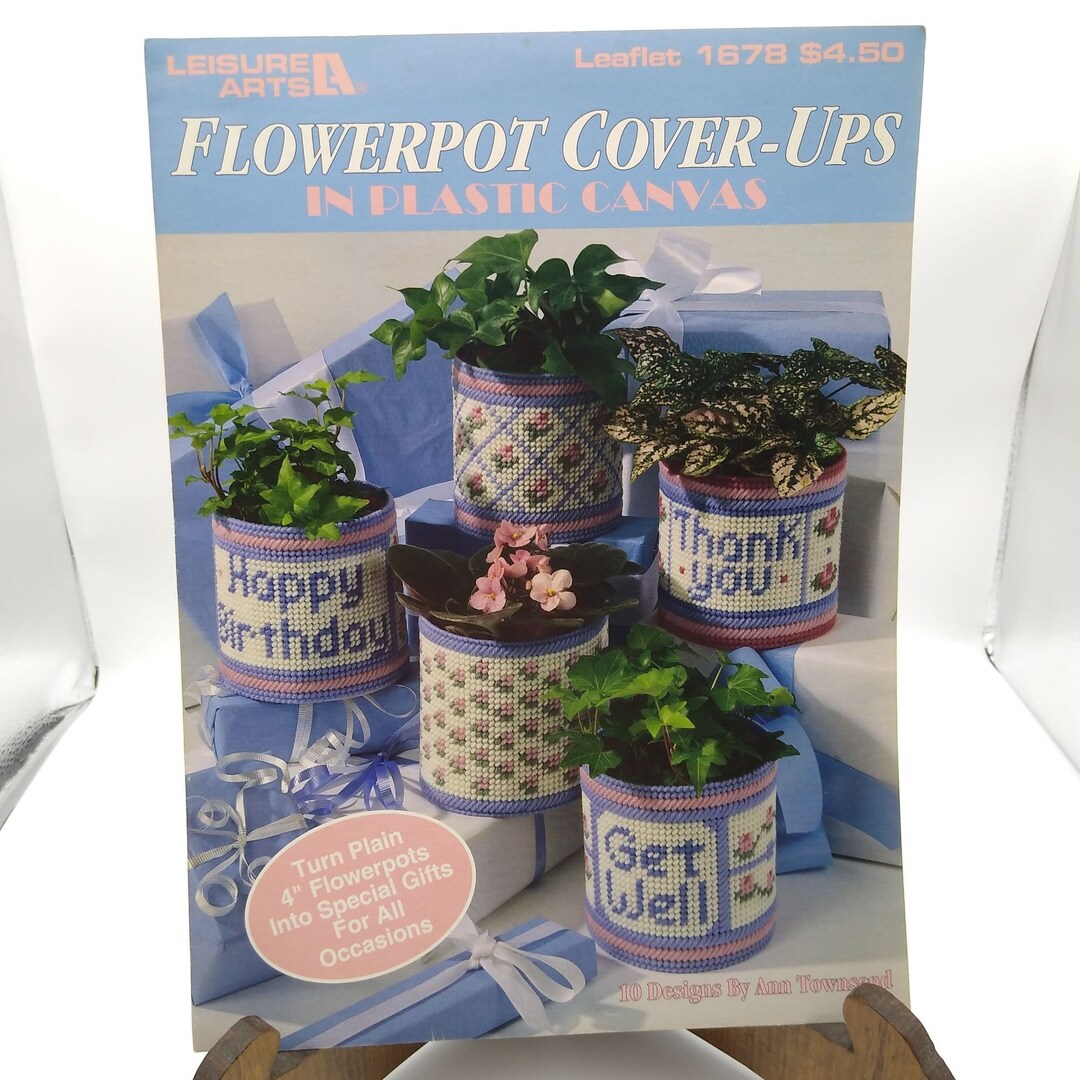 Vintage Plastic Canvas Patterns, Flowerpot Cover Ups by Ann Townsend ...