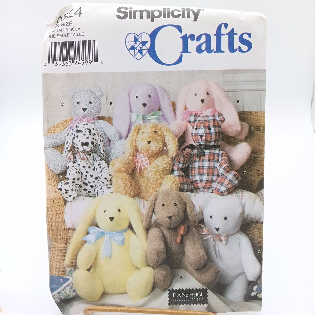 UNCUT Vintage Sewing PATTERN Simplicity Crafts 9524, Set of Stuffed Two ...