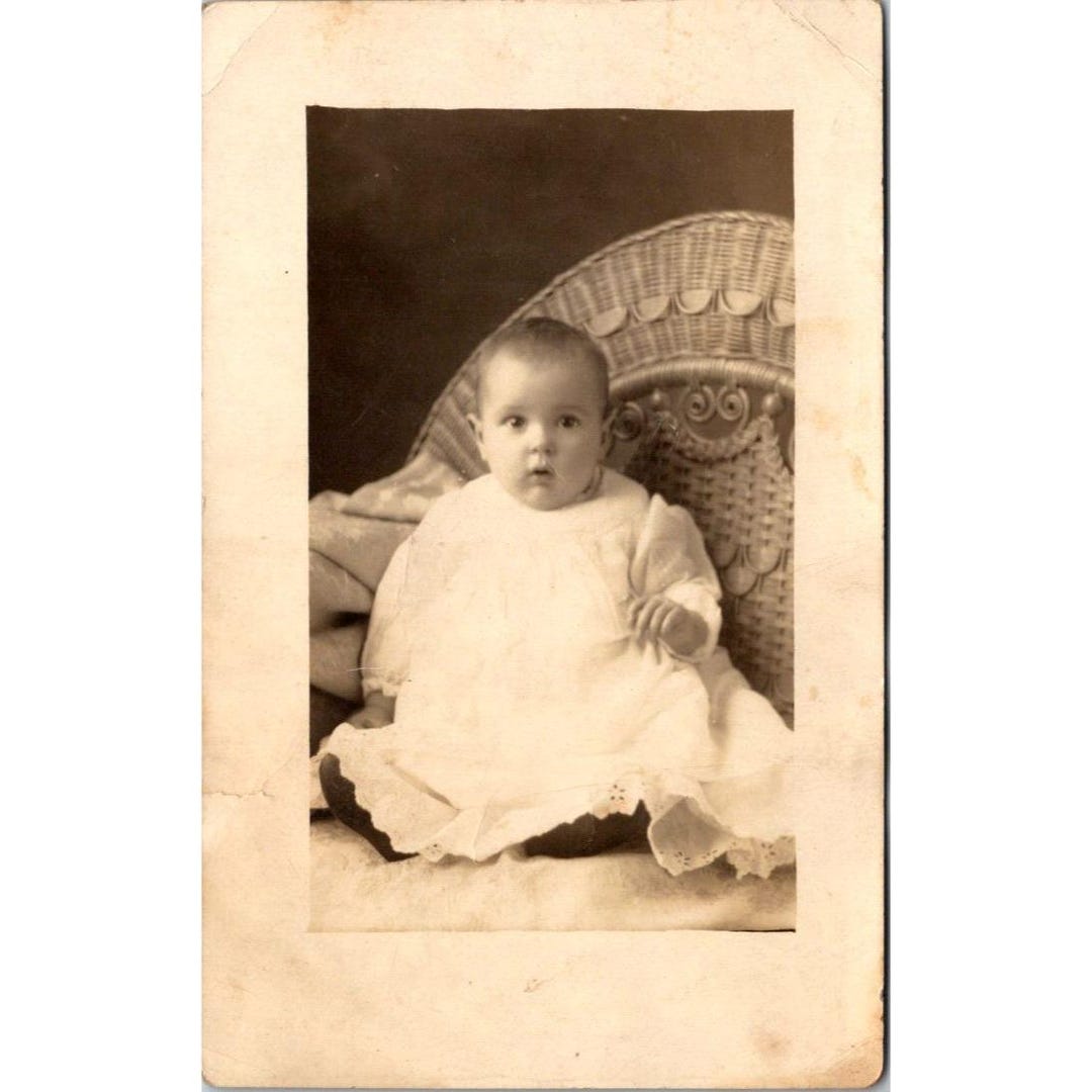 Vintage Early 1900s Baby Photo Postcard With Handwritten Message - Etsy