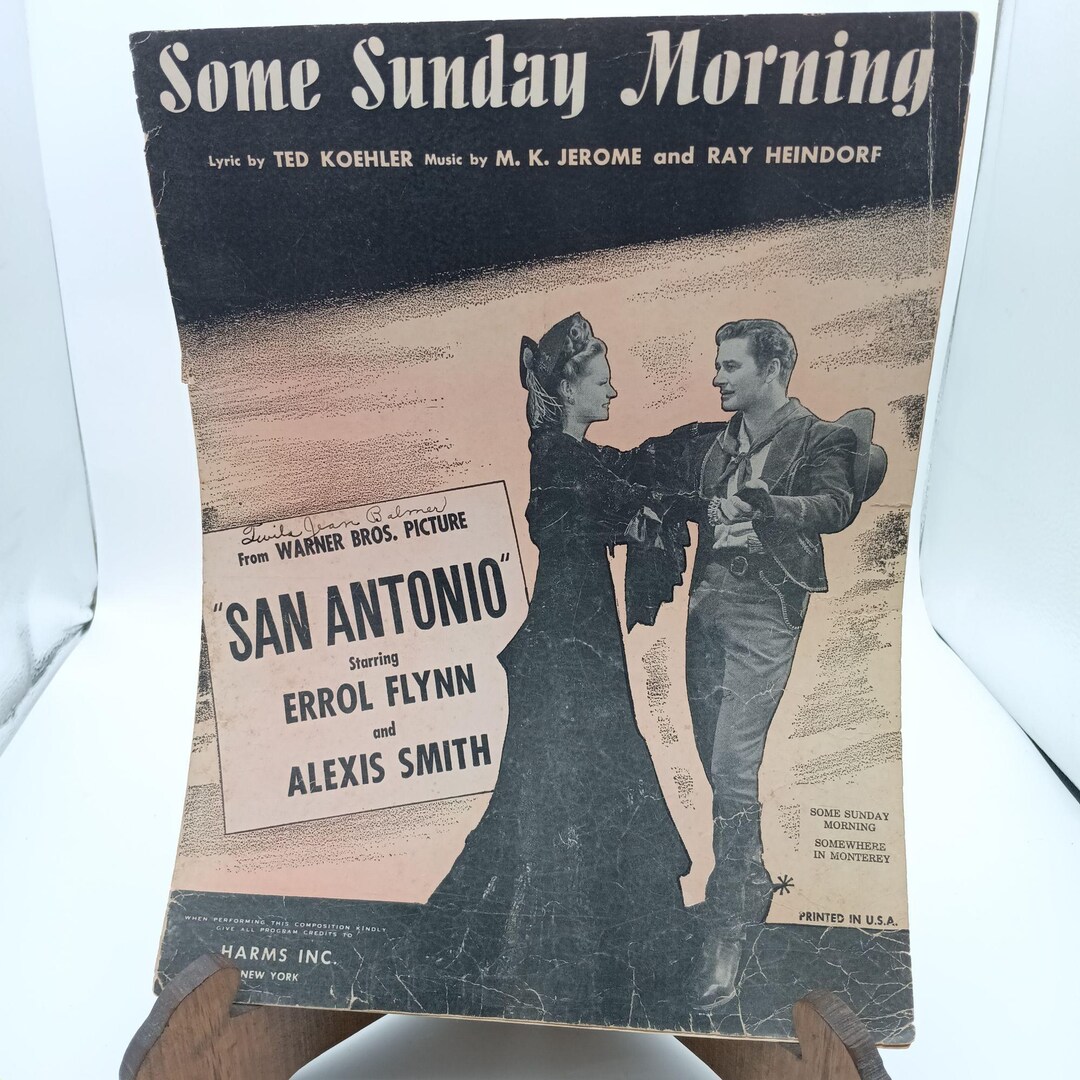 Vintage 1945 Sheet Music "some Sunday Morning" From Warner Bros ...