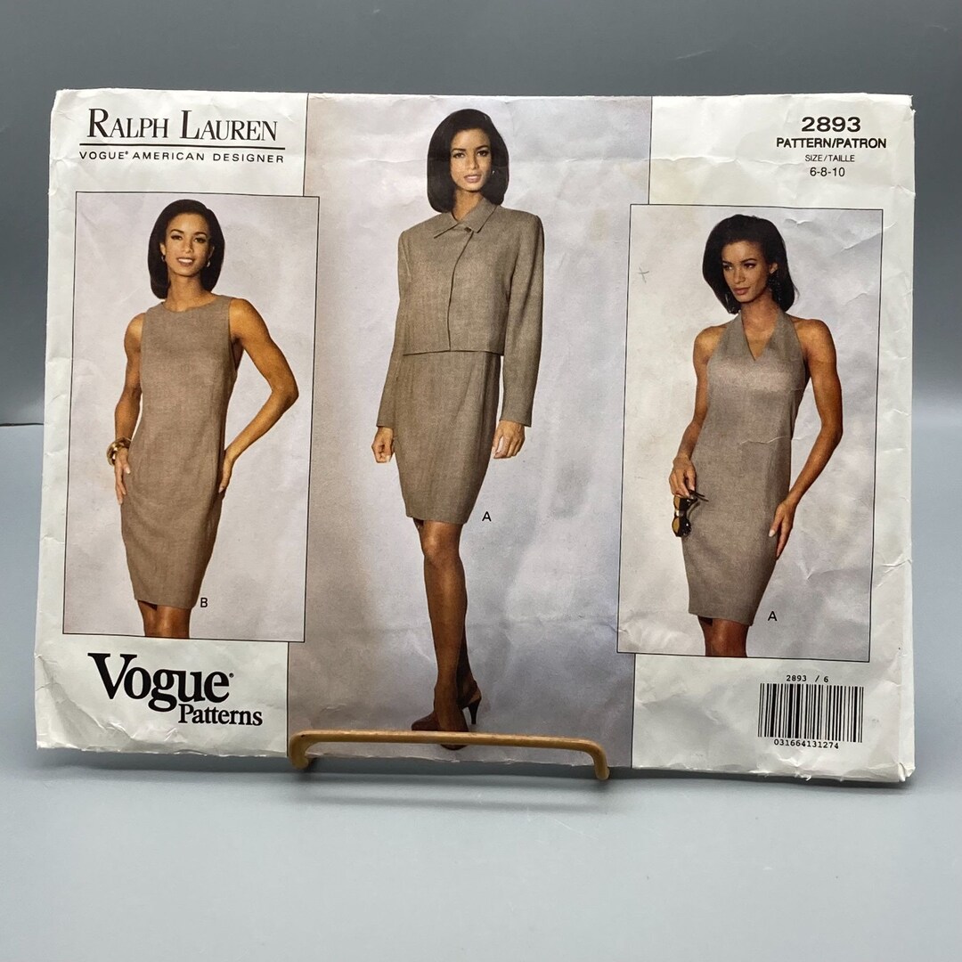 UNCUT Vintage Sewing PATTERN Vogue 2893, Designer Ralph Lauren Average ...