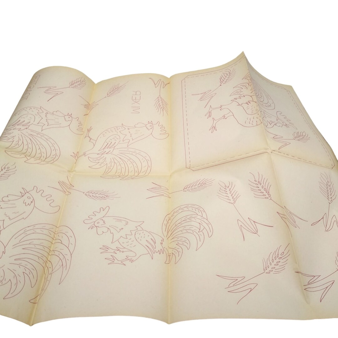 Vintage Artex Country Kitchen Transfer Patterns, MCM Rooster Wheat ...