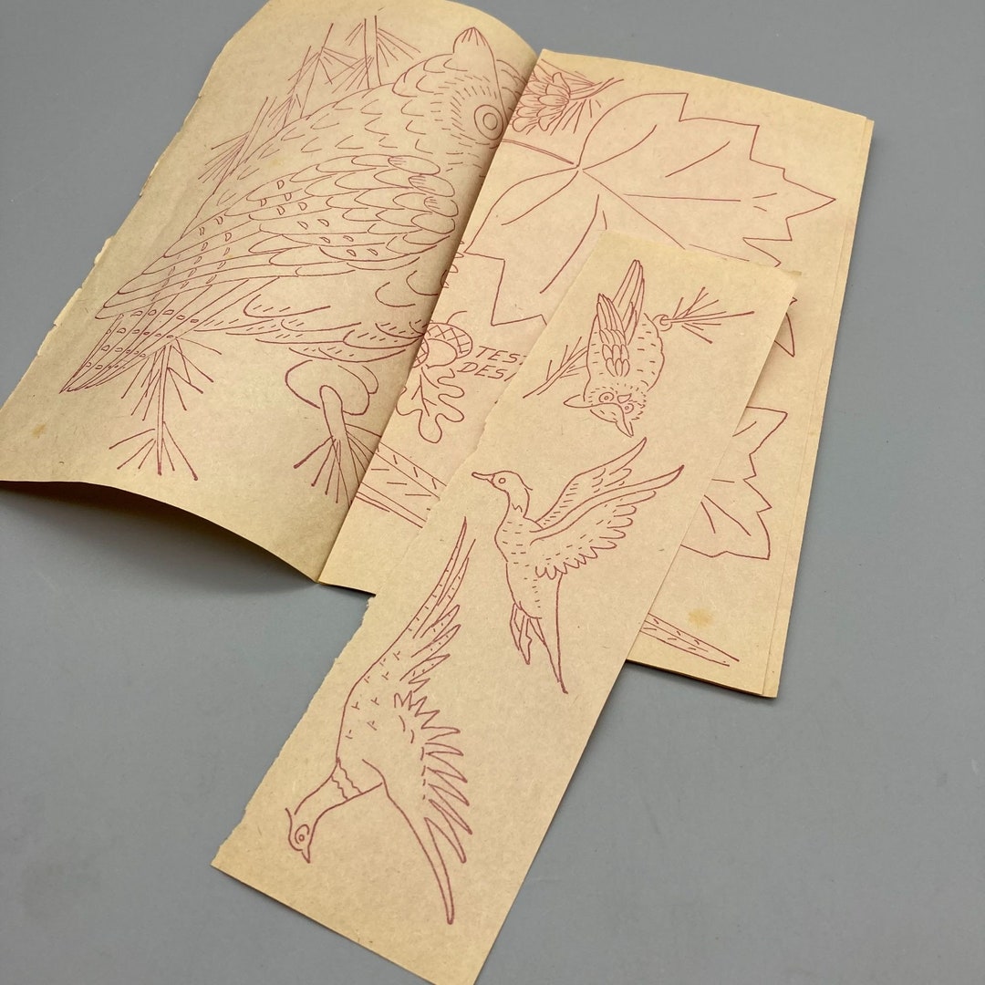 Vintage Autumn Birds Transfer Patterns, MCM Workbasket Iron on ...