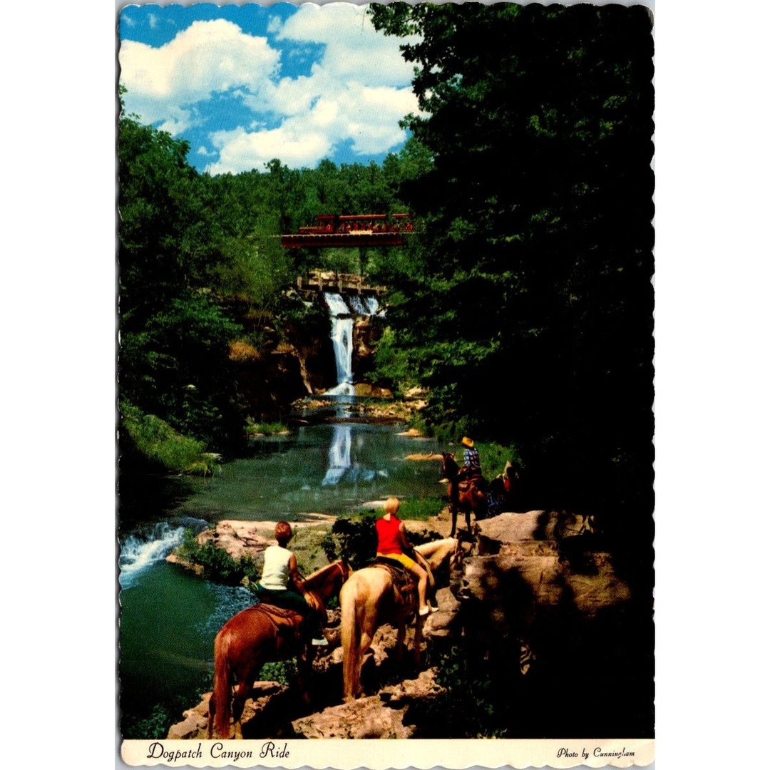 Vintage Chrome Arkansas Postcard, Canyon Ride Horseback Dogpatch USA ...