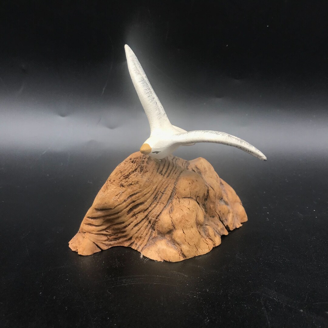 Vintage Cardee West Driftwood Sculpture With Bisque Seagull Figurine ...
