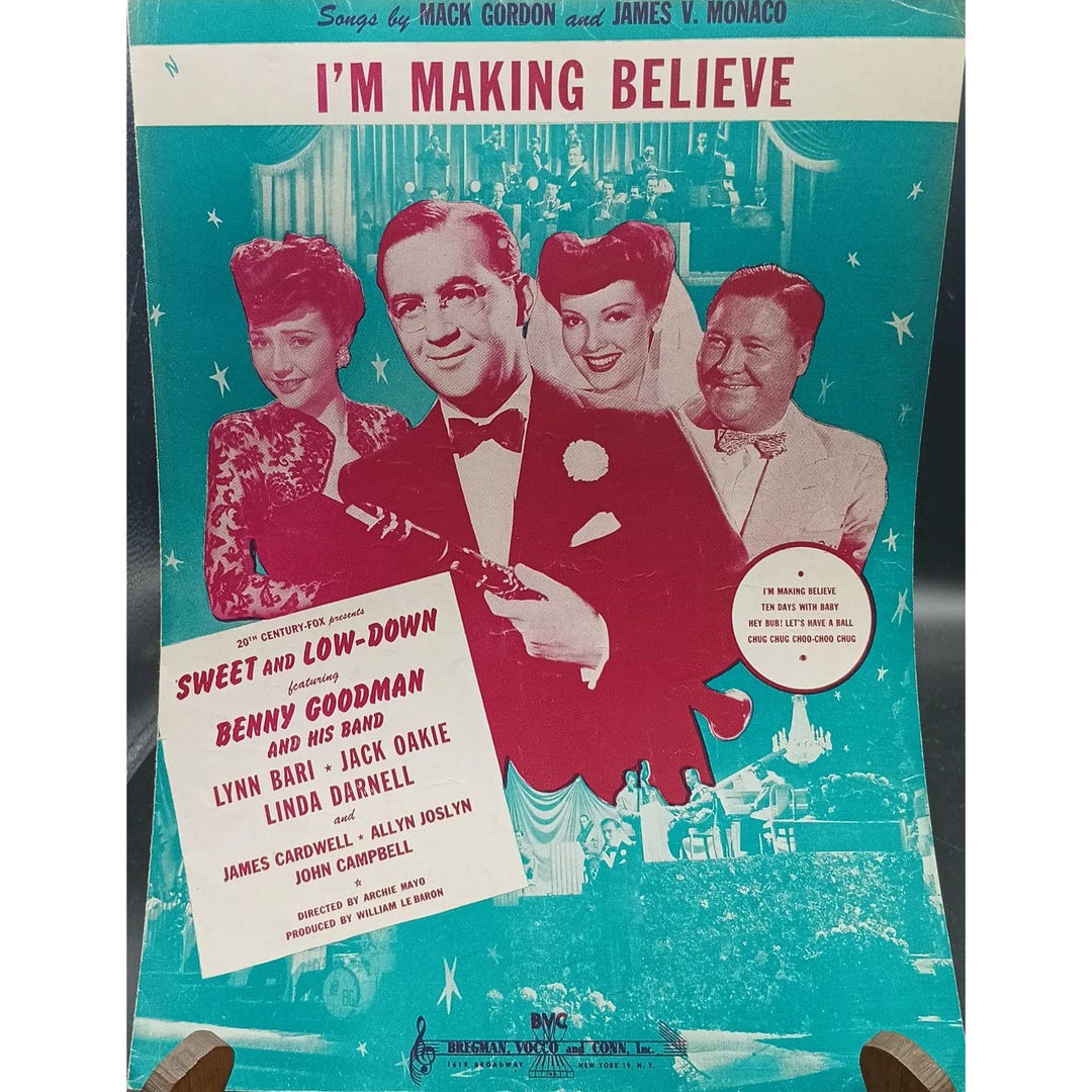 Vintage 1940s Sheet Music "im Making Believe" by Benny Goodman & His ...