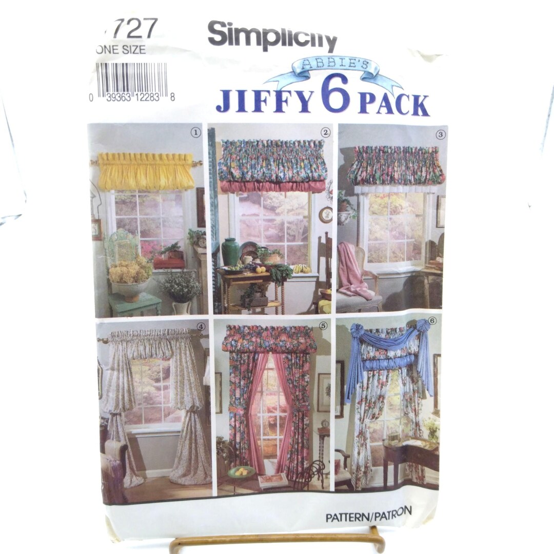 1990s Simplicity 7727 Uncut Vintage Jiffy 6 Pack Window Treatment ...