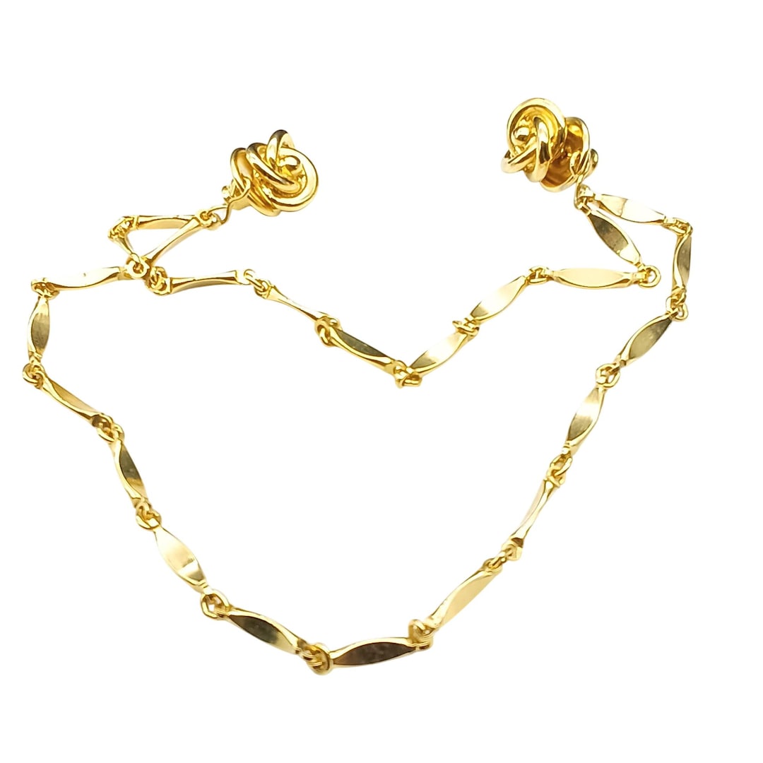 Vintage Sweater Guard With Love Knot Clasps and Double Strand Bar ...