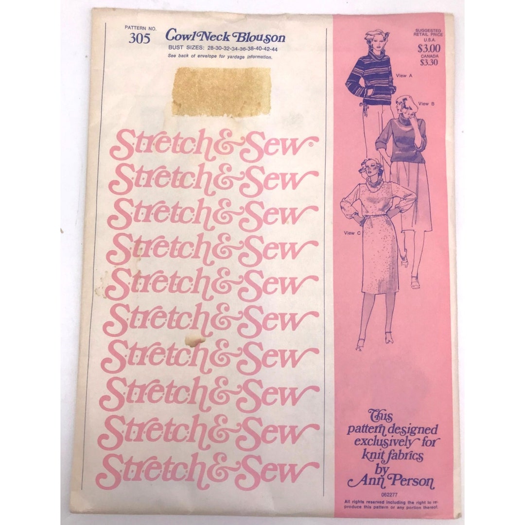 UNCUT Vintage Sewing PATTERN Stretch and Sew 305 by Ann Person, Ladies ...