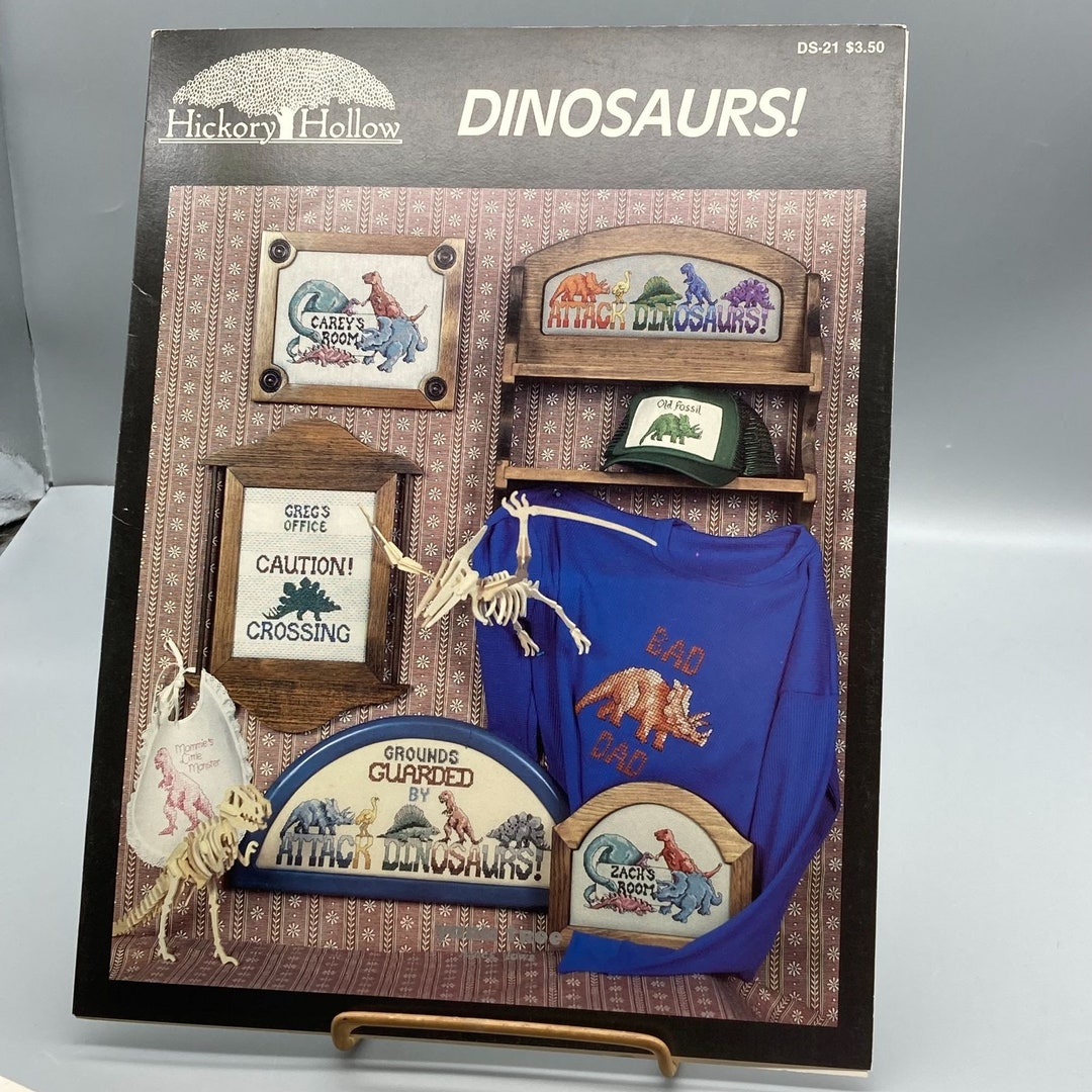 Schemi punto croce vintage, dinosauri DS 21 di Diane Selby, Hickory ...