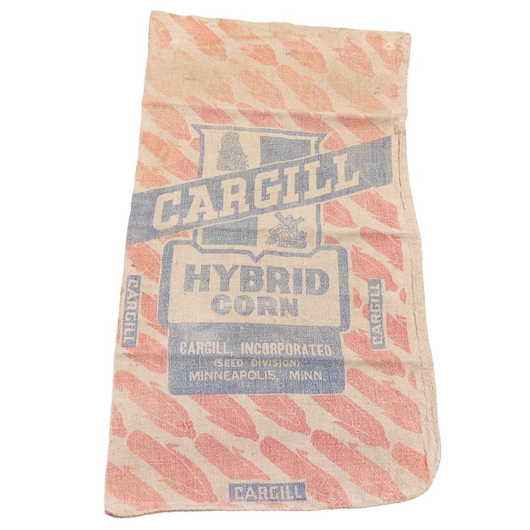 Vintage Cargill Printed Cotton Sack, Hybrid Corn Farm Ranch Farmhouse ...
