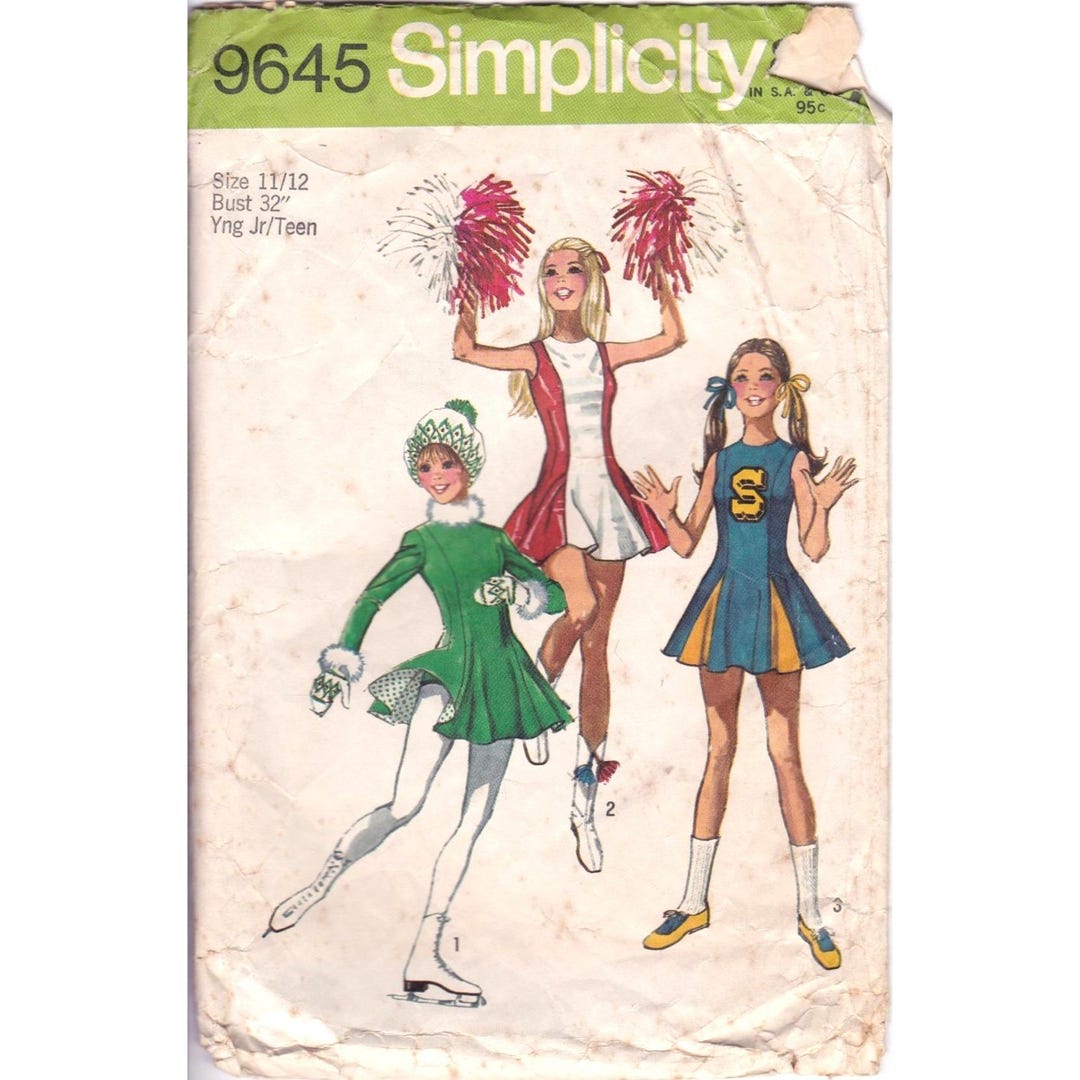 Vintage 1960s Simplicity 9645 Cheerleader & Dance Costume Sewing ...