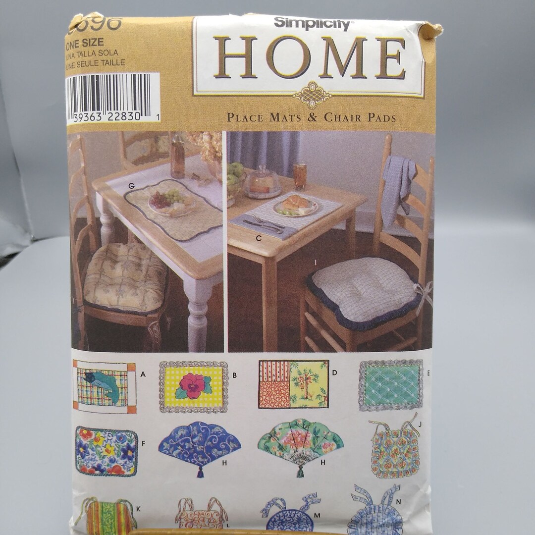 Vintage Sewing PATTERN Simplicity Home 8696, Home Decorating 1998 Place ...