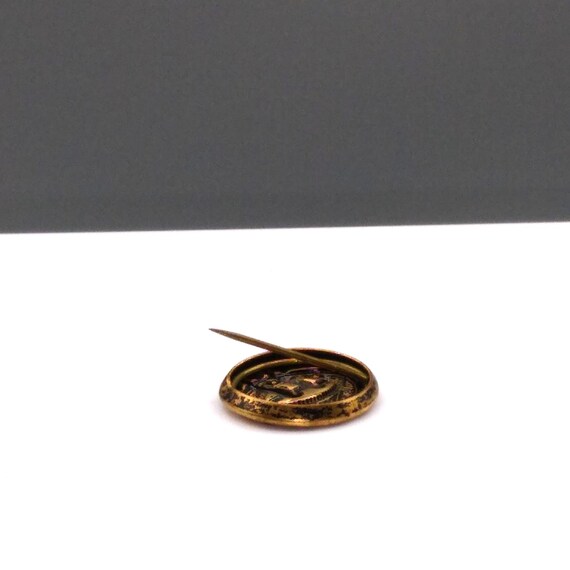 Antique Brass Pinback, Pin Back Button, Unique Design… - Gem