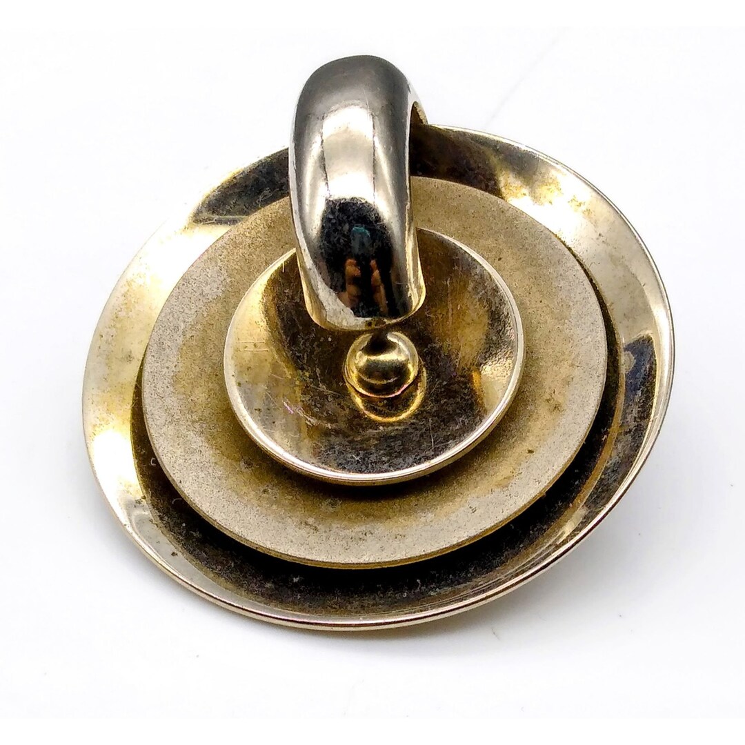 Vintage Graduated Concentric Circles Brooch, Gold Tone Atomic Mod Space ...