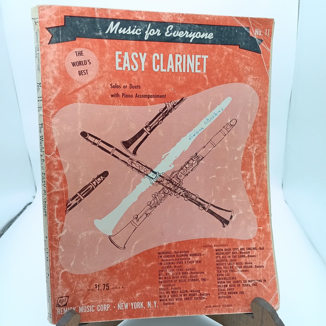 Vintage 1950s Easy Clarinet Sheet Music Book No.11 Music for Everyone ...