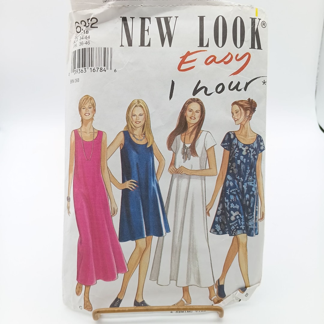 Vintage Sewing PATTERN New Look 6352, Easy 1 Hour Misses 1995 Dresses ...